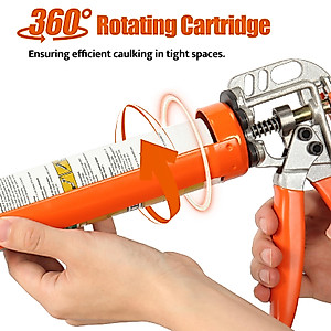 Holothurian Caulking Gun, Caulk Gun No Drip,Sealant Finishing Tool Grout Scraper for Kitchen Bathroom Window Sink Joint, 1/10 Gallon Cartridge, 20:1 Thrust Ratio