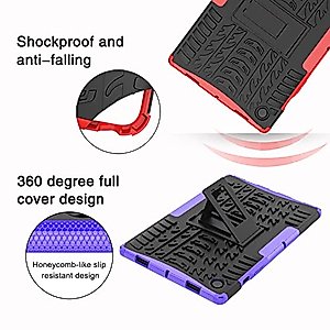 Tablet PC Case Tablet Cover Compatible with Samsung Galaxy TAB A8 10.5 X200 / X205(2021) Tire Texture Shockproof TPU+PC Protective Case with Folding Handle Stand Protective Cover (Color : Orange)