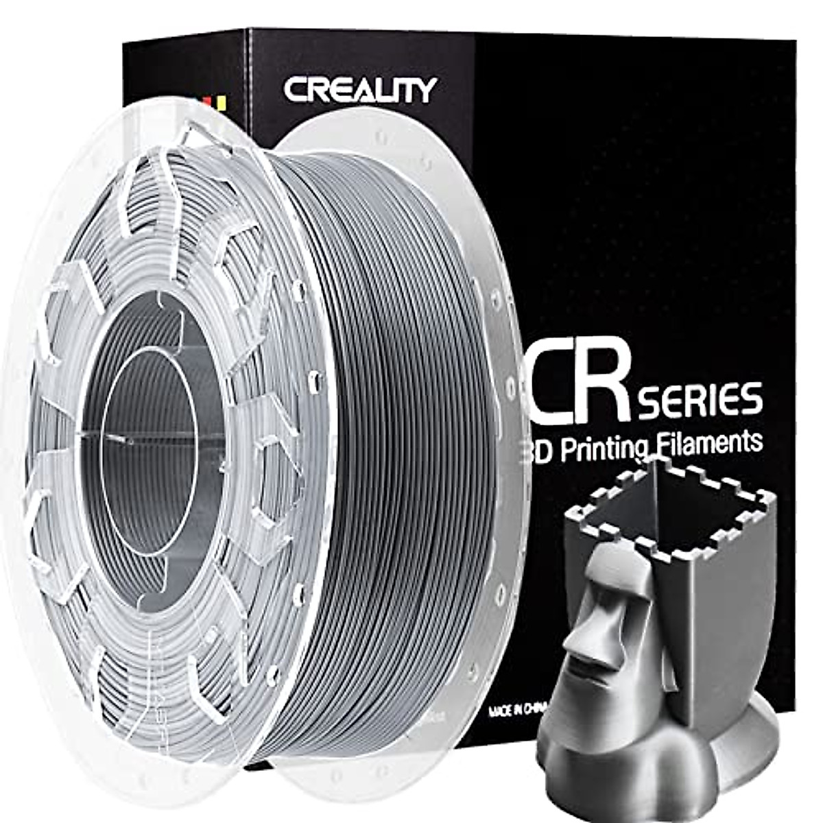 Creality PLA Filament 1.75mm, Ender Upgrade CR Series 3D Printer PLA, 1kg(2.2lbs)/Spool, Dimensional Accuracy ±0.03mm, Fit Most FDM 3D Printer(Silver PLA)