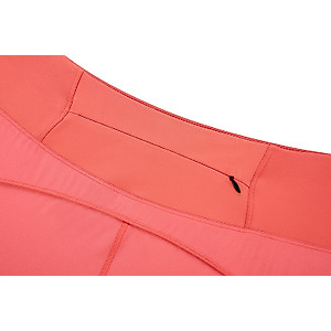 Women's Lightweight Running Shorts with Mesh Linner 3" WOD Workout Athletic Shorts for Women with Phone Pocket Coral Red