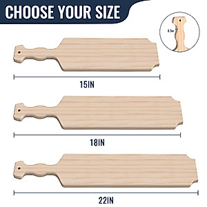 HHLUPUP Fraternity Paddle 18 Inch, Unfinished Solid Pine Paddle, Greek Sorority Paddle for Drawing, Engraving, Art Crafts, Greek Life, Home Decoration