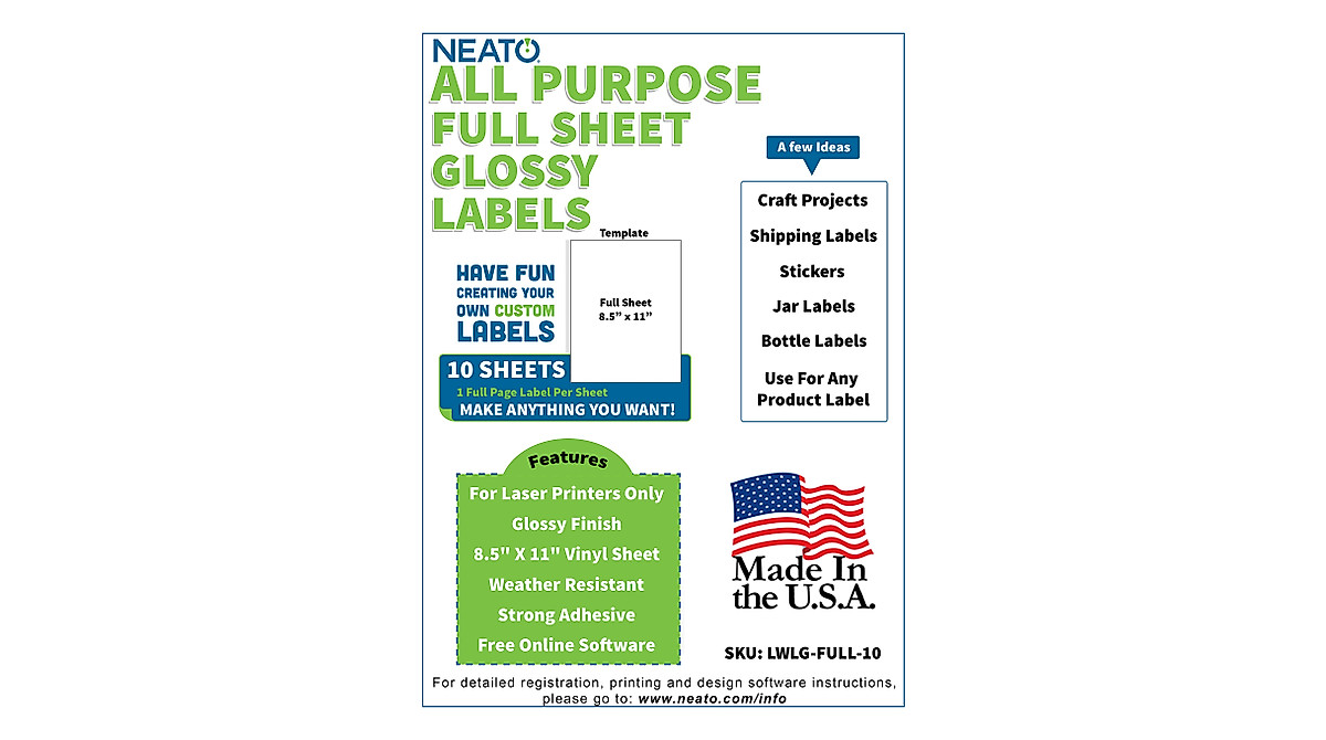 Customizable Blank Glossy Label Sheets for Laser Printers