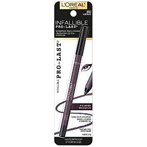 L’Oréal Paris Makeup Infallible Pro-Last Pencil Eyeliner, Waterproof and Smudge-Resistant, Glides on Easily to Create any Look, Aubergine, 0.042 oz.