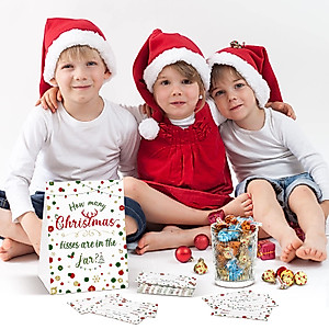 Christmas Party Game How Many Kisses Bridal Shower Game Wedding Shower Decorations Including 1 Standing Sign and 50 Guess How Many Cards for Christmas Party Bridal Shower Wedding Festive Holiday