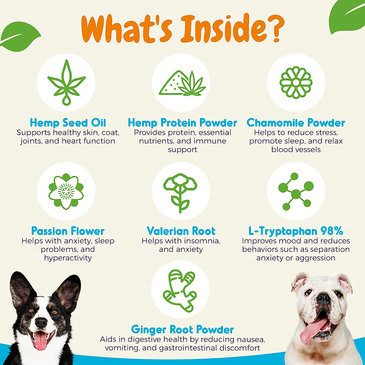 Hemp Calming Chews for Dogs - Composure Dog Calming Chews - Anxiety Relief Treats - Chamomile - Hemp Oil - Calming Aid - Stress - Sleep - Separation Anxiety - Travel - Natural Dog Calming Treats - 60