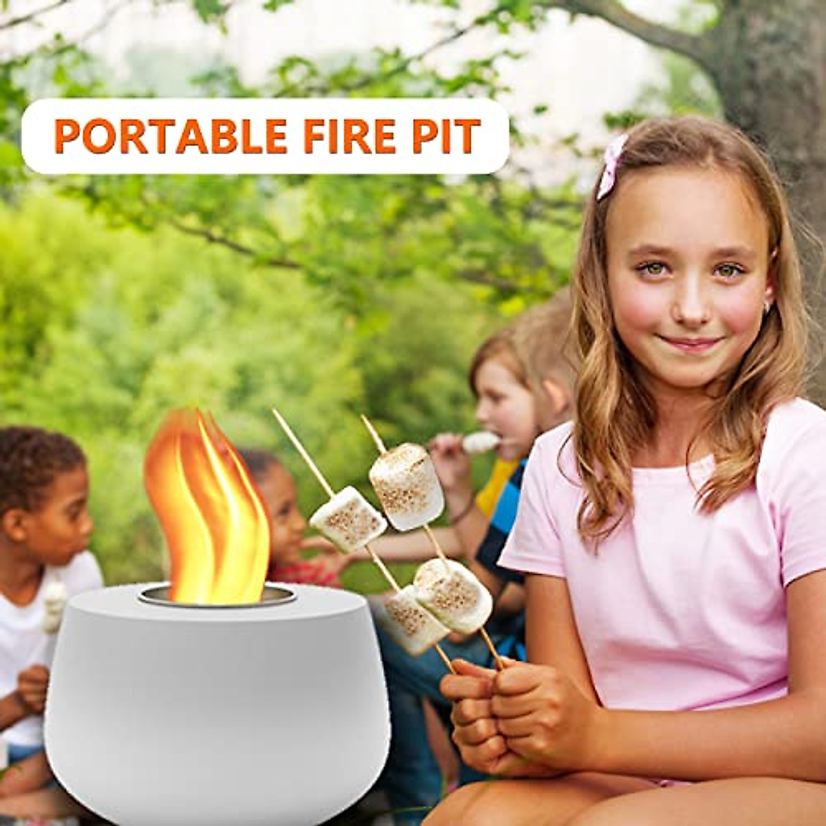 Tabletop Fire Pit, Smokeless Ethanol Alcohol Fire Pit, Portable Concrete Fire Bowl Pot, Indoor Outdoor Garden Patio Personal Fireplace, Home Decor, Long Time Burning Thanksgiving Day Chiristmas Gifts
