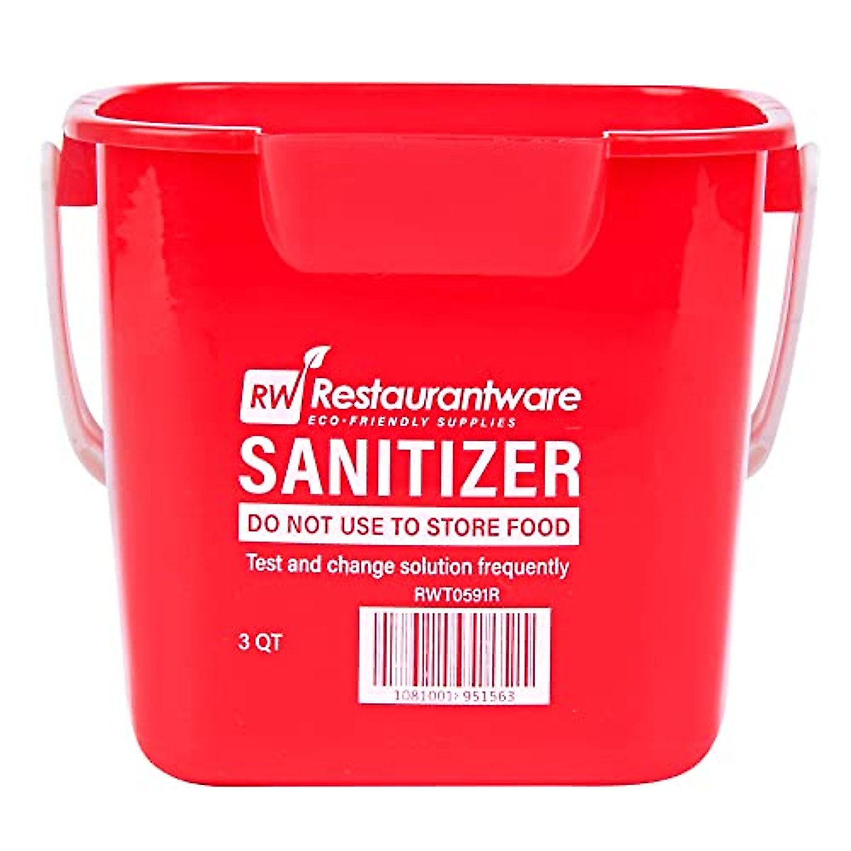 Restaurantware Clean 3 Quart Cleaning Bucket, 1 Detergent Square Bucket - With Measurements, Built-In Spout & Handle, Red Plastic Utility Bucket, For Home Or Commercial Use