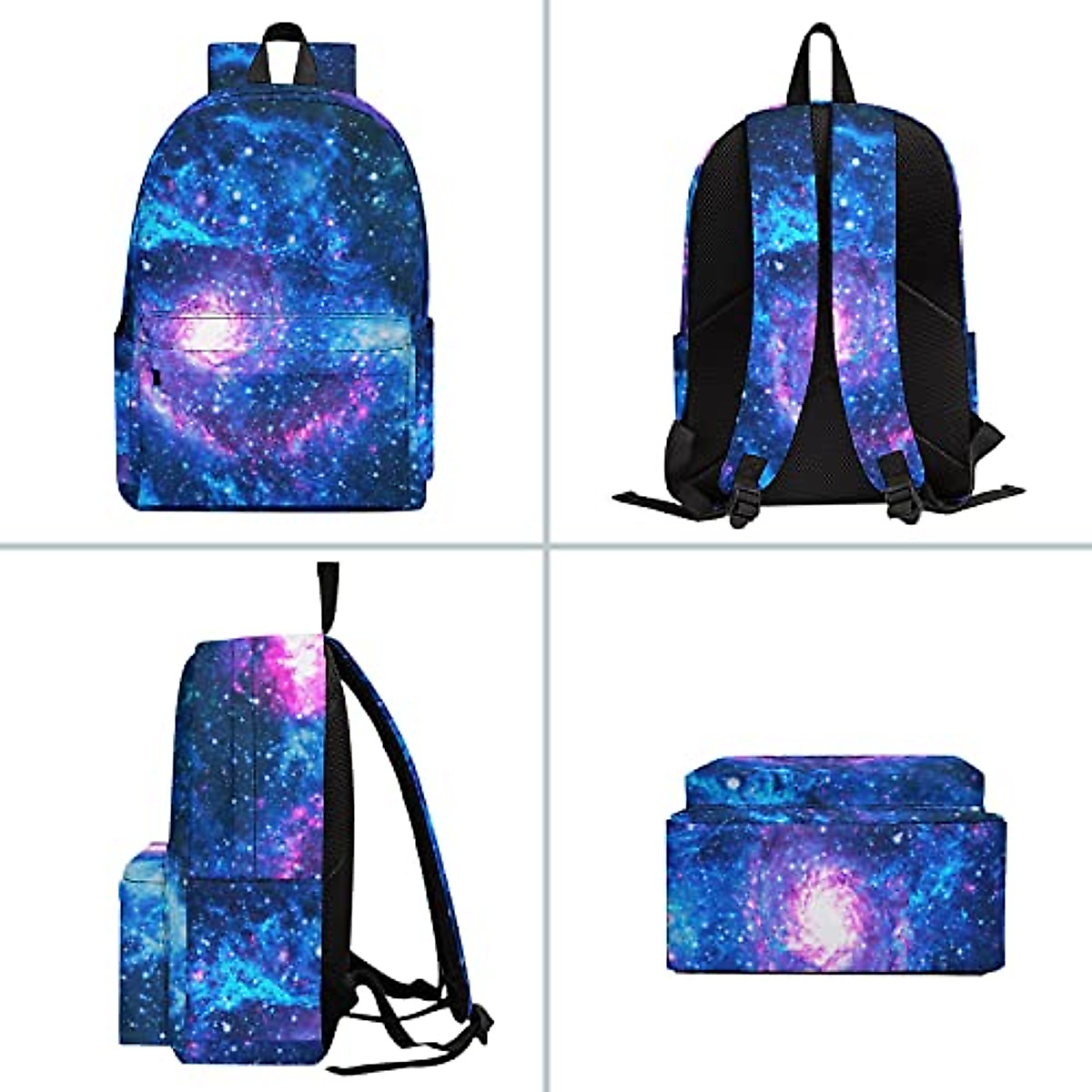 Galaxy Backpack Set Girls Boys Lightweight Bookbag with Insulated Lunch Bag for Travel Camping Outdoor Sport