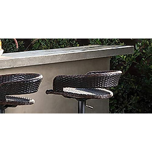 RST Brands Portofino Outdoor Bar Stool Patio Furniture Set, Espresso (IP-PEBS2-PORIII)