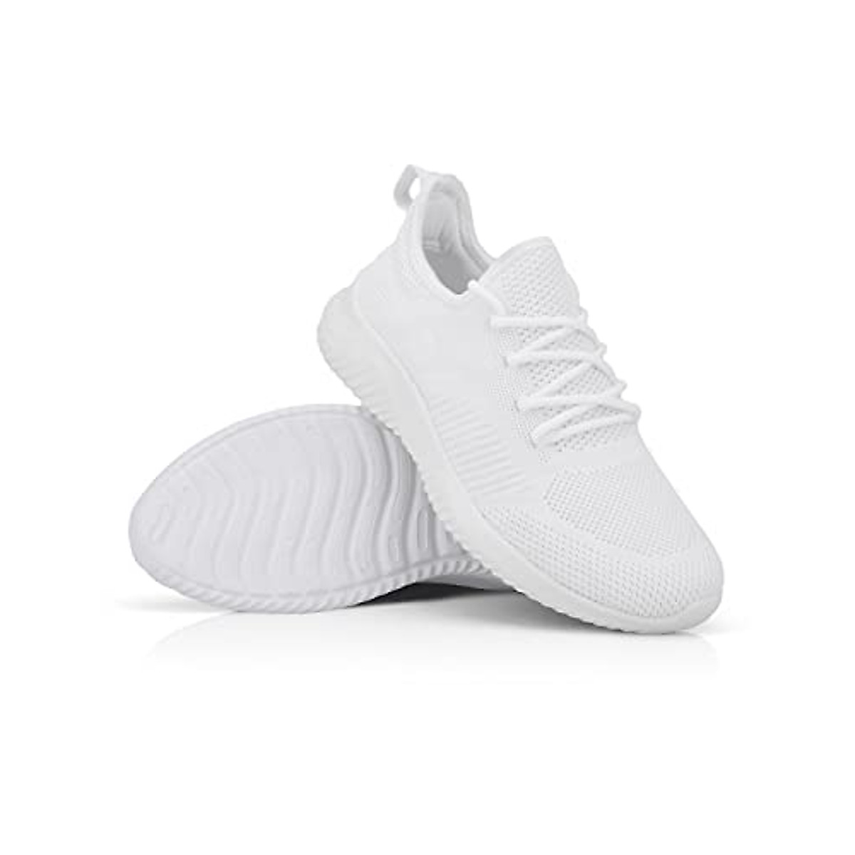 Flysocks Slip On Sneakers for Women-Fashion Sneakers Walking Shoes Non Slip Lightweight Breathable Mesh Running Shoes Comfortable All White 9