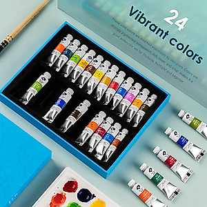 Paul Rubens Watercolor Paint, 24 Vibrant Colors Highly Pigmented, 5ml Each Tube, Perfect for Painters, Artists, Hobbyist, Beginners, Students