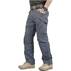 LELEBEAR 2021 Upgraded Tactical Waterproof Pants, Mens Waterproof Hiking Tactical Trousers for Combat Outdoor Hiking (Gray, XX-Large)