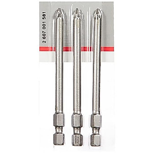 Bosch 2607001581 Extra Hard Screwdriver Bit, Pz 1, 89mm Length, Blue