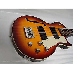 Ktone Sunburst 4 String Bass Guitar, Semi-hollow Body/W Bag