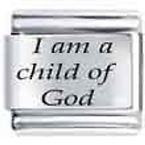 Clearly Charming I Am A Child of God Laser Italian Charm Bracelet Link