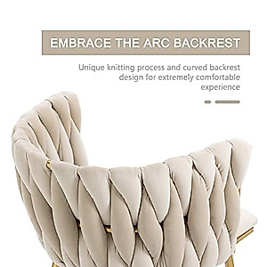 Kiztir Modern Velvet Dining Chair with Gold Metal Legs, Set of 4 Luxury Tufted Dining Chairs for Living Room, Bedroom, Kitchen