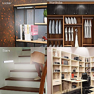 Rechargeable Motion Sensor Led Lights Under Counter Closet Lighting Battery Operated Lights Kitchen 20-Led Under Cabinet Lighting Closet Light Stick On Lights Night Lights Wireless Light (3 Pack)