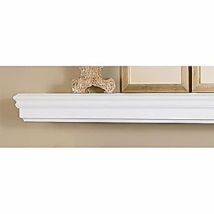 MANTELSDIRECT Mantels Direct Madison M728 72" Poplar Paint Grade Mantel Shelf - White, Madison-M728-POPP-WP