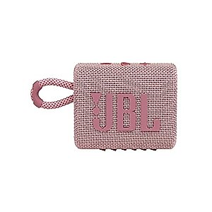 JBL Go 3: Portable Speaker with Bluetooth, Built-in Battery, Waterproof and Dustproof Feature - Pink