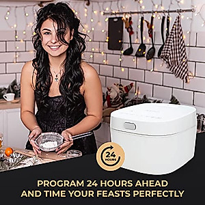 Buffalo White IH SMART COOKER, Rice Cooker and Warmer, 1 L, 5 cups of rice, Non-Coating inner pot, Efficient, Multiple function, Induction Heating (5 cups)