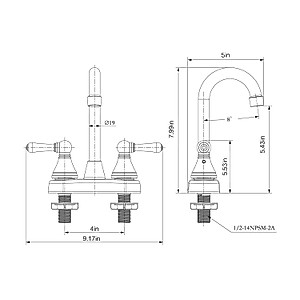 OYMOV RV Faucet Brushed Nickel - Non-Metallic Bathroom Sink Faucets for RVs, Fifth Wheels, Motor Homes, Travel Trailers, Campers, Boats