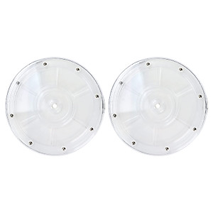 Geesatis 2 Pcs Acrylic Lazy Susan 8 inch/200 mm Rotating Turntable Organizer Bearings Round Swivel Plate, Clear