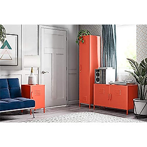 Novogratz Cache Metal Locker End Table, Orange