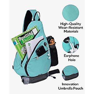 WATERFLY Sling Bag Crossbody Backpack: Over Shoulder Daypack Casual Cross Chest Side Pack