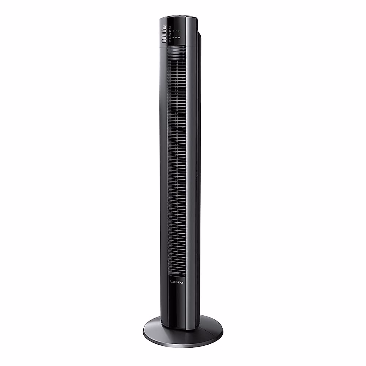 Lasko 48 Inch Slim Home Office Quiet 3 Speed Oscillating Tower Fan with Nighttime Setting, Remote Control, 7 Hour Timer, and Auto Shut Off, Black
