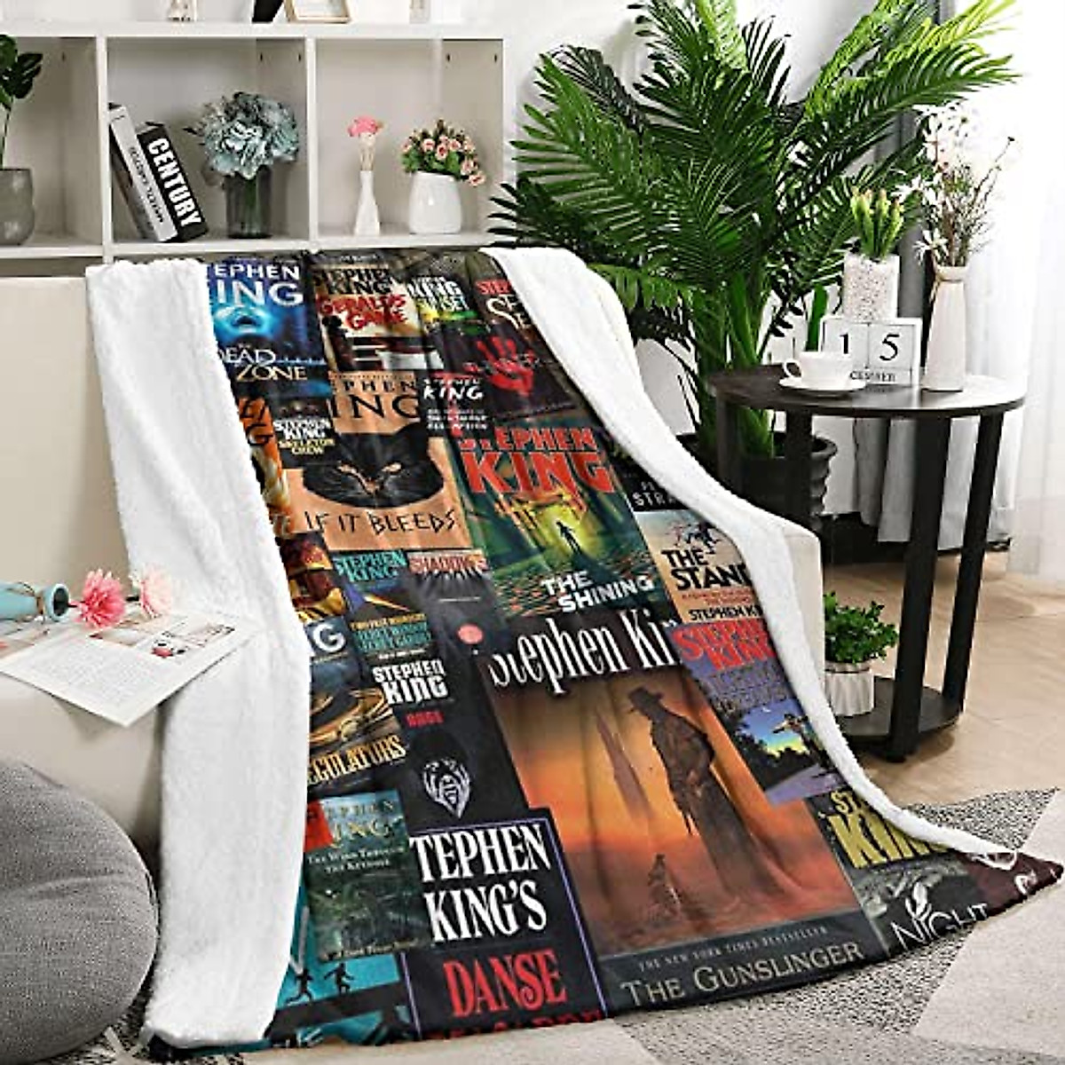 Books Blanket Fleece Throw Blanket,Soft Warmer Flannel Blanket,Double-Layer Printed Blanket for Couch, Bedding,Sofa,Living Room and Camping 50"X40"