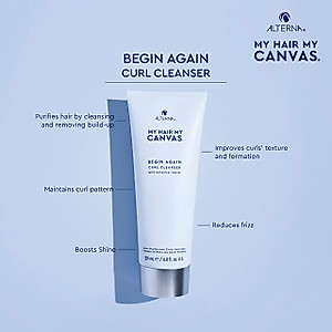 My Hair. My Canvas. Travel and Trial Size Begin Again Vegan Curl Cleanser Enhancing Shampoo for Curly, Coily, and Textured Hair, 1.35 oz