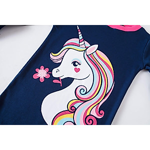 Unicorn Little Girls Pajamas for Kids 100% Cotton Pjs Size 5