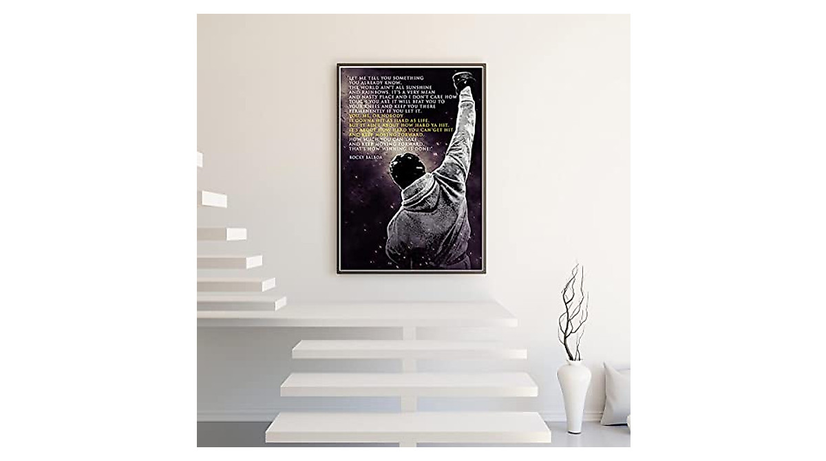 Rocky Balboa Motivational Quote Wall Art - Inspiring Movie Poster