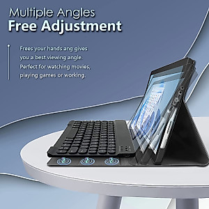 Wineecy Backlit Keyboard Case for Microsoft Surface Go 4 2023 /Go 3 2021 /Go 2 2020 /Surface Go 2018 Tablet,7 Colors Backlight Magnetic Detachable Wireless Keyboard with Premium PU Cover Case