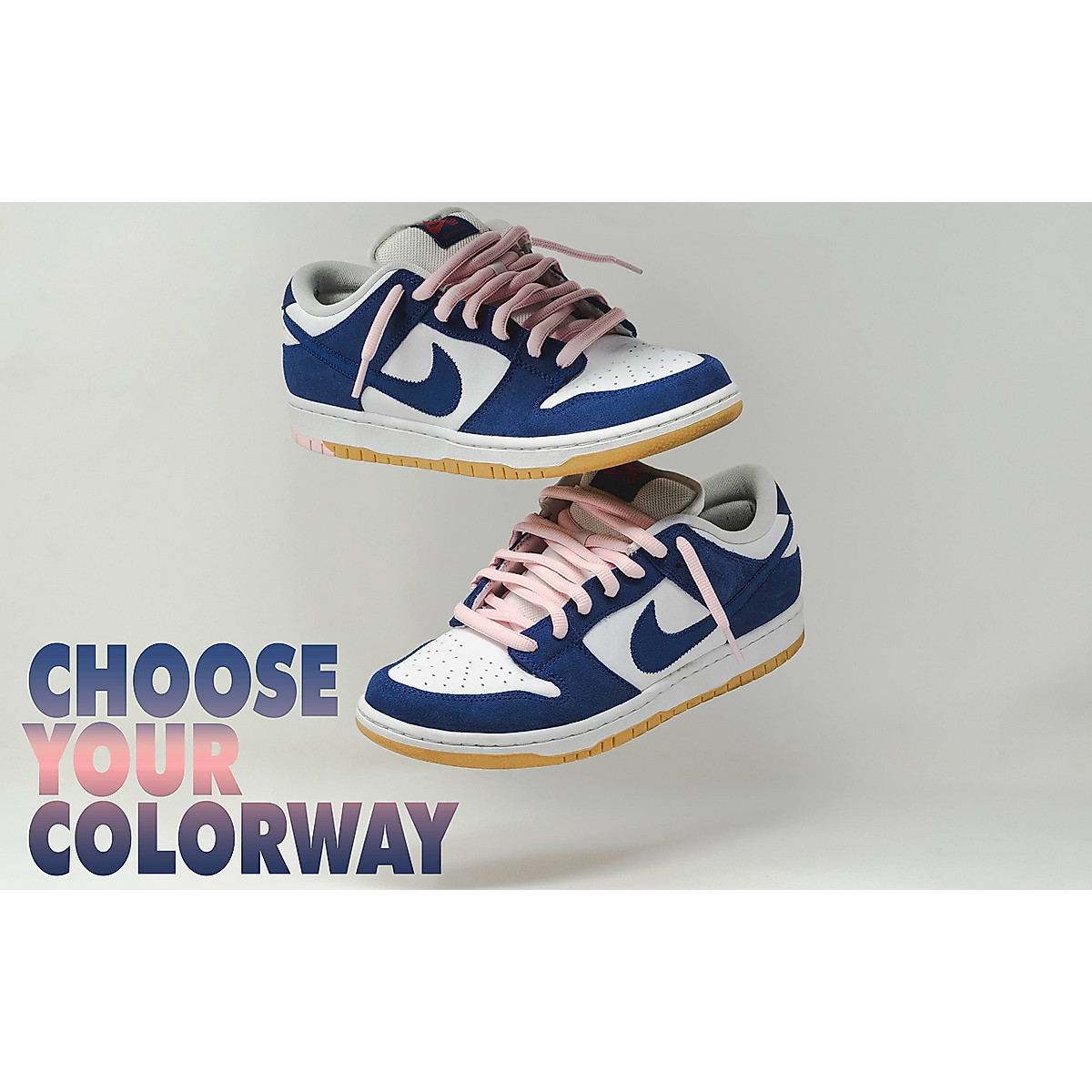 LitLaces - Premium Fat Oval Ultra Wide Replacement Shoe Laces for Nike Dunk SB & Foamposite, Fits Lows and Highs (White, 63”)