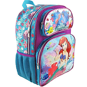 Disney Ariel Little Mermaid Deluxe Full Size 16 Inch Backpack 'Under the Sea'
