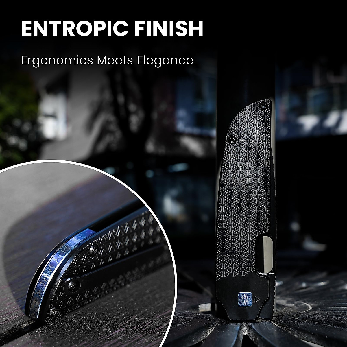 Kizer Varatas Pocket Knife, 3.27" S35VN Steel Blade, Black Titanium Handle, Folding Knife, Small Folding Pocket Knife, Ki3637A2