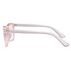 EYLRIM Square Frame Clear Lens Glasses Non Prescription Eyeglasses(A5 Transparent pink)