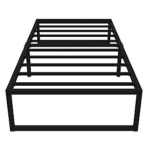 Lutown-Teen 16 Inch Twin XL Bed Frames Heavy Duty Sturdy Metal Platform Bed Frame No Box Spring Needed, Noise Free, Easy Assembly, Black