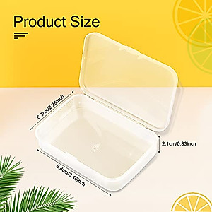 YASUOA 6 Pack Rectangle Mini Storage Containers Box with Hinged Lid, Storage Containers for Business Card, Crafts Accessories, Screws, Drills, Battery, Tiny Bead (3.5x2.5inch)