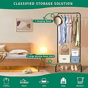 7RiversART Heavy Duty Clothing Racks for Hanging Clothes Rack, 59.06" High Garment Rack Metal Clothing Hanger Rack Wardrobe Rack for Coats, Shirts, Dress, (Black)