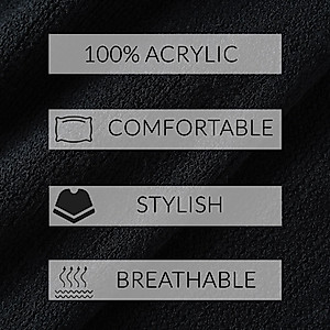 Ferand Women's Shawl Wraps with Pockets Open Front Fringe Poncho Cozy Knit Lightweight Cardigan Sweater,Black