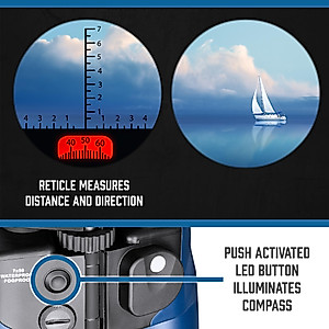 BARSKA 7x50 Deep Sea Waterproof Binocular w/ Internal Rangefinder & Compass