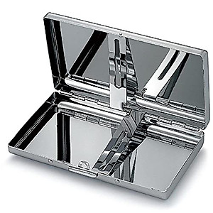 Metal Cigarette Case Carapace Eyes Turtle Classic Metallic Silver Color Double Sided King Cigarette Case Design