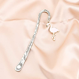 bobauna Enamel Flamingo Themed Bookmark Flamingo Bird Lover Jewelry Gift for Book Lover (Flamingo Bookmark)