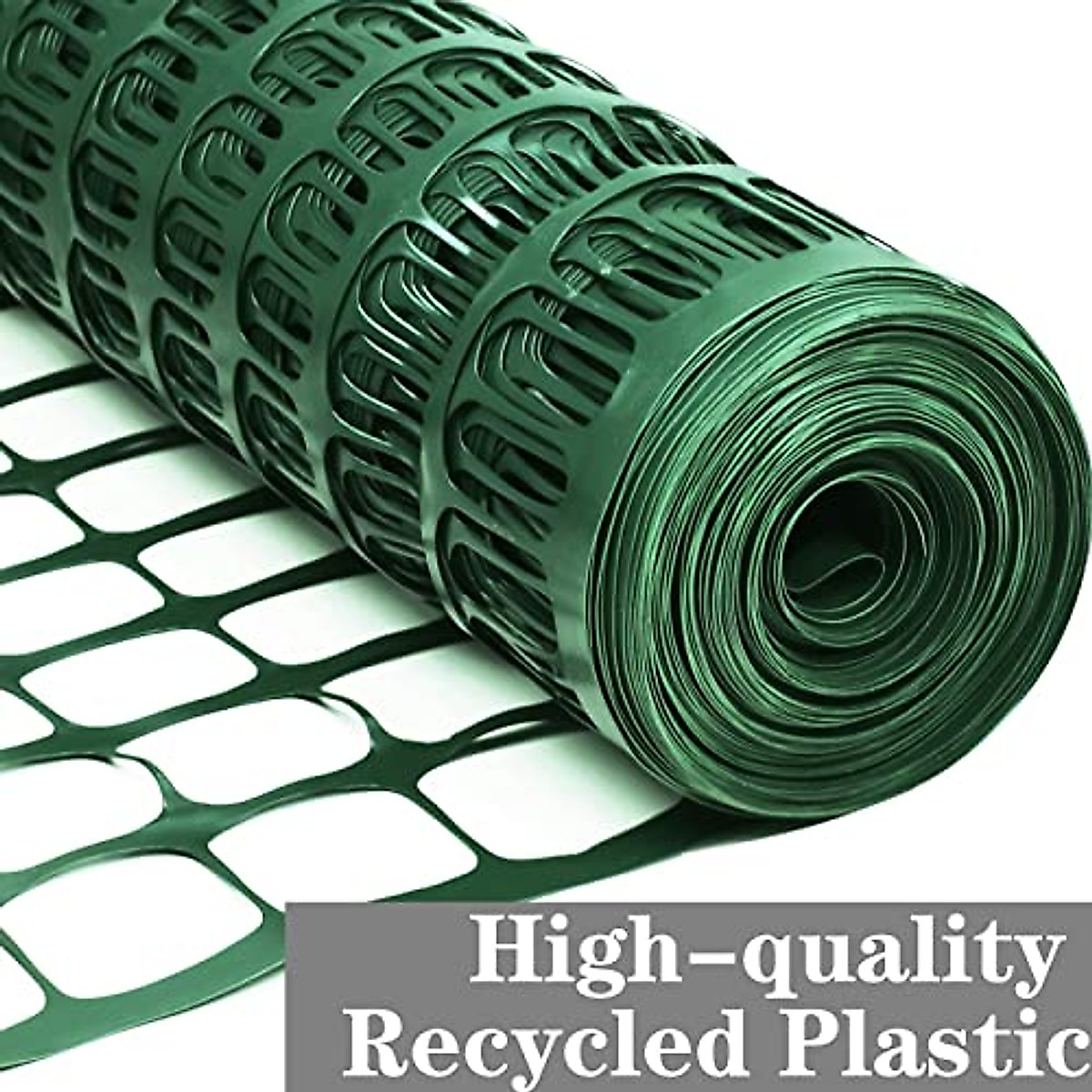 Sunnyglade 4 X100 Ft Outdoor Snow Fence Plastic Safety Temporary Garden Netting for Poultry,Rabbits, Chicken, Dogs,Dark Green (Green)