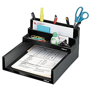 Fellowes 8038901 Organizer, W/Compartments, 11-1/4-Inch X5-Inch X3-7/8-Inch, Black