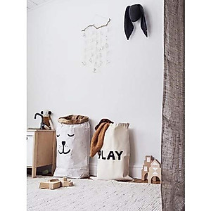 BugyBagy Decorative Canvas Toy Storage Bags Kids and Nursery Room Organizer (PLAY)