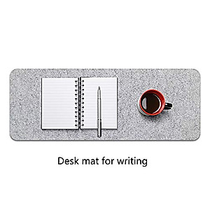 FireBee Extended Gaming Mouse Pad Non-Slip Desk Pad Protector Office Writing Mat Felt Base 0.12 Inch Thick (Light Gray)