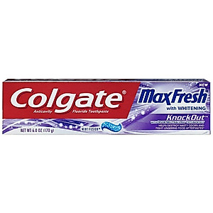 Colgate Max Fresh Toothpaste - KnockOut - With Odor Neutralizing Technology - Net Wt. 6 OZ (170 g) Per Tube - Pack of 6 Tubes